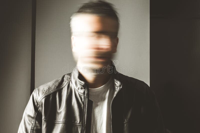 Blurred Movement Effect Man in Motion.Portrait of a Guy Stock Photo ...