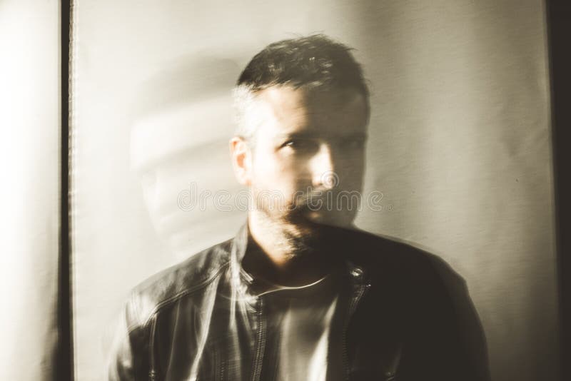 Blurred Movement Effect Man in Motion.Portrait of a Guy Stock Image ...