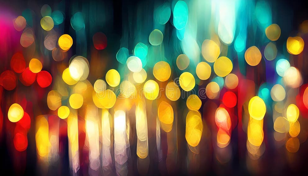 Blurred Multicolored Lights on Dark Background. City Lights. Background ...
