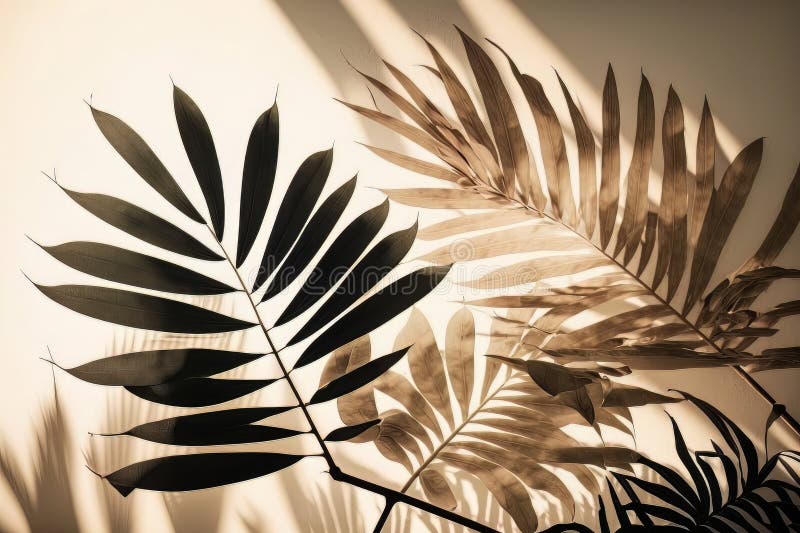 Blurred Natural Palm Leaves Shadow Background. Illustration AI ...