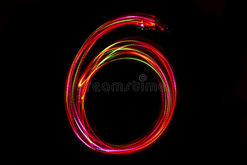 Blurred Number `1` Writing from Light. Stock Image - Image of orange ...
