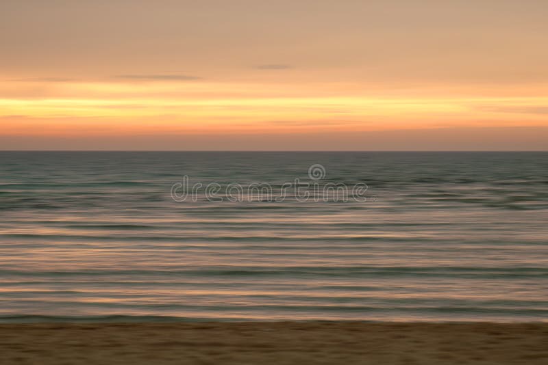 Blurred Ocean. Beach Landscape at Sunset Stock Photo - Image of ...