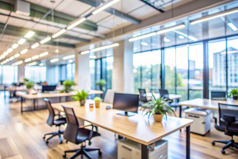 Blurred Office Background with Modern Building Interior for Business ...