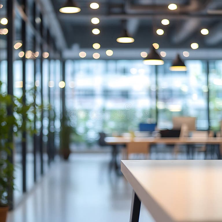 Blurred Office Background Providing a Soft Focus of the Workspace ...