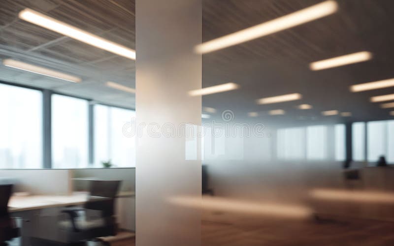 Blurred Office Elegance a Panoramic Workspace Background Stock ...