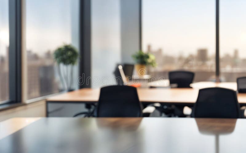 Blurred Office Elegance a Panoramic Workspace Background Stock ...