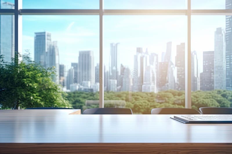 Blurred Office Interior Room Background with Modern Design in Working ...