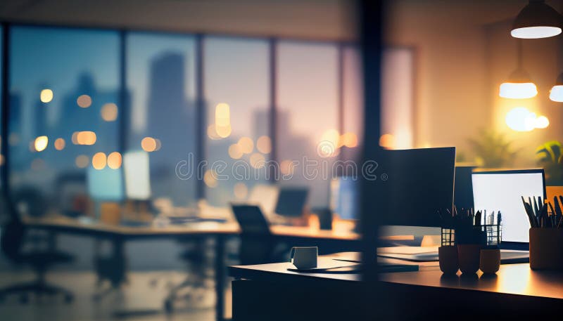 Workspace Evening Stock Illustrations – 790 Workspace Evening Stock ...
