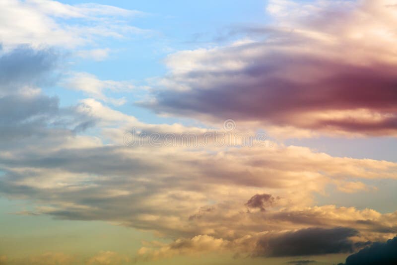 Blurred Peaceful Natural Sky Clouds Landscape Background. Stock Image ...