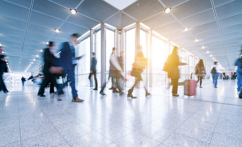 Blurred People at a Trade Fair Hall Editorial Stock Photo - Image of ...