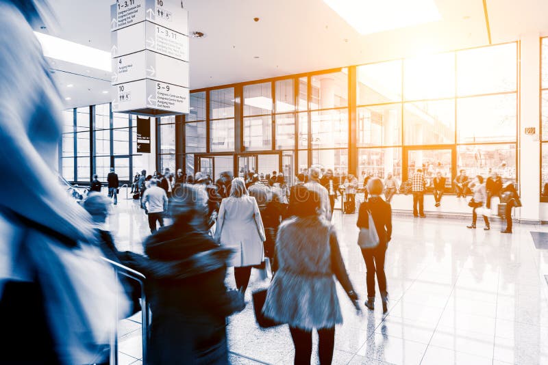 People At A Trade Fair Hall Stock Photo - Image of anonymous, commute ...