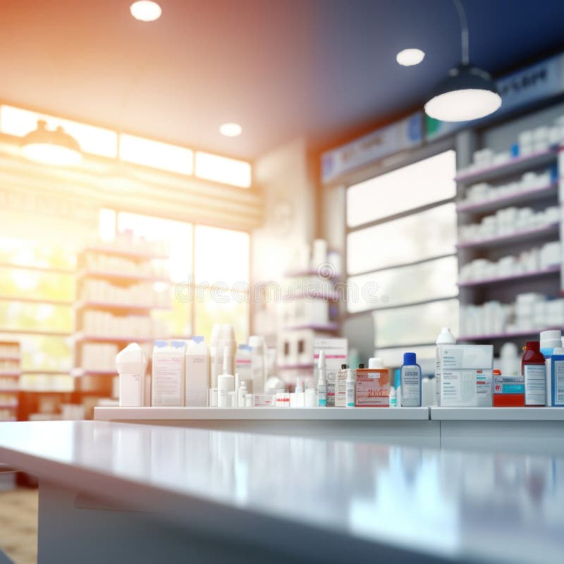 Blurred of a Pharmacy Store. Pharmacist and Medicine Concept Stock ...
