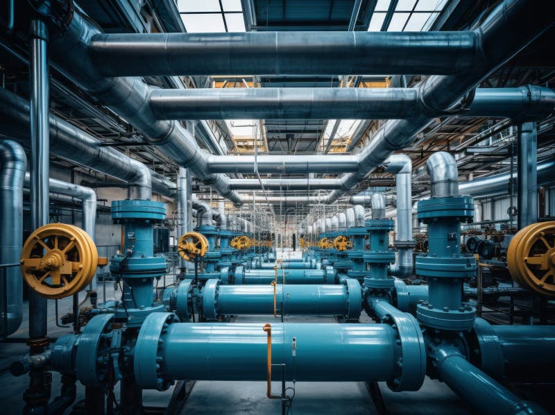 Blurred of Pipes Inside the Building, the Building System Stock Photo ...