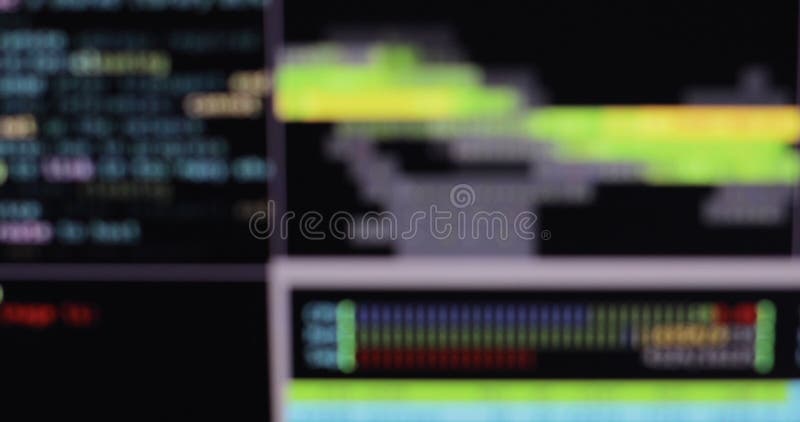 Blurred Program Code. Computer Code Running in a Virtual Space Stock ...