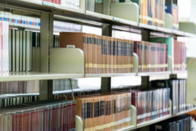 Blurred Public Library Bookshelf in Library Room Stock Image - Image of ...
