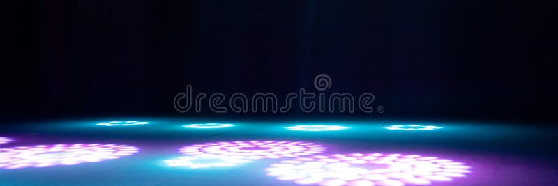 Blurred Rays of Light on Disco Floor. Pink Blue Neon Searchlight Lights ...