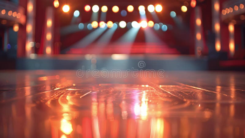Blurred Reflections of the Stage Could Be Seen in the Shiny Floors ...