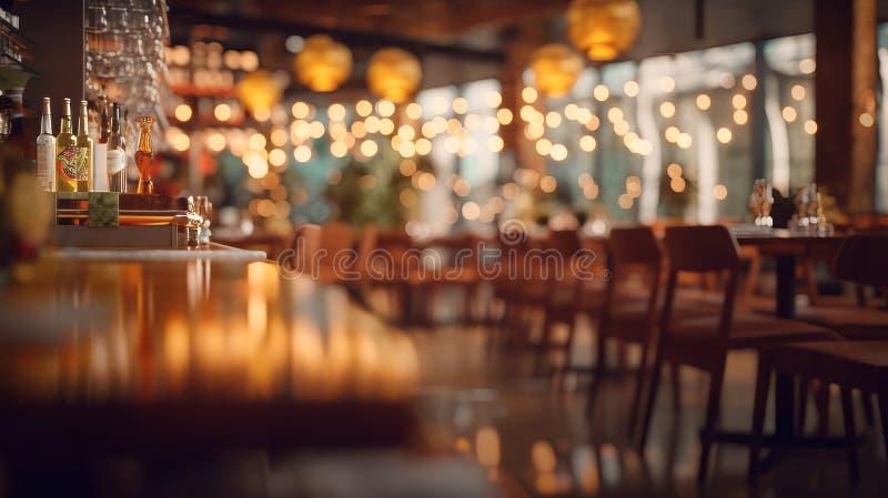 Blurred Restaurant Background. Generative AI Stock Illustration ...