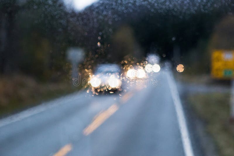 Blurred Road, View through the Windshield Stock Photo - Image of night ...