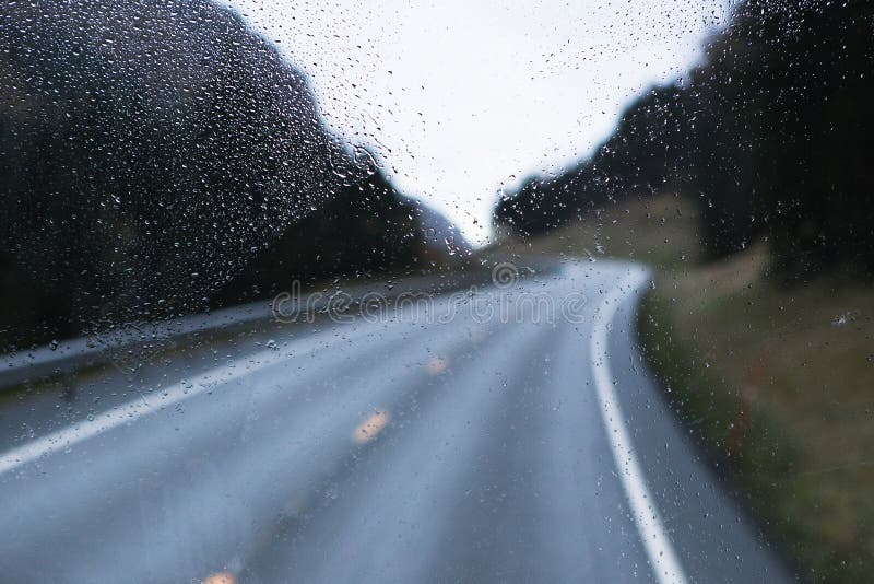 Blurred Road, View through the Windshield Stock Image - Image of ...