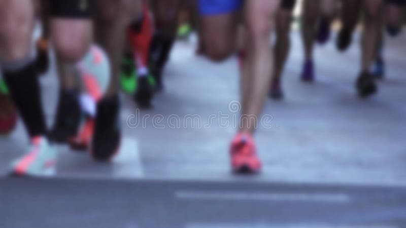 Blurred Runners Go the Distance and Reflected on Stock Video - Video of ...