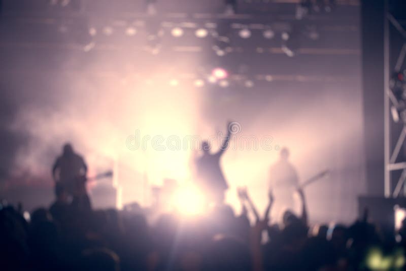 Blurred Scene of a Concert with Light Lit Stage Stock Photo - Image of ...