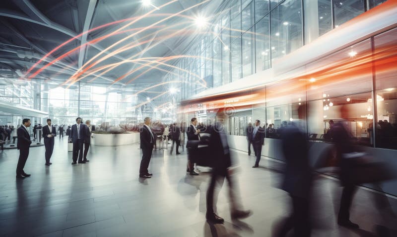 Blurred Scene of People at a Business Trade Show. Motion Blur Stock ...