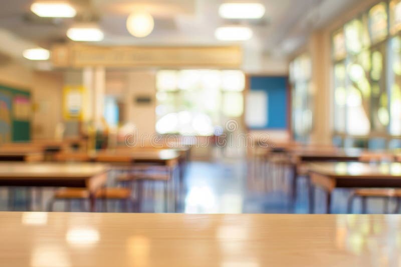 Blurred School Classroom Background, Soft Abstract Focus on Desks and ...