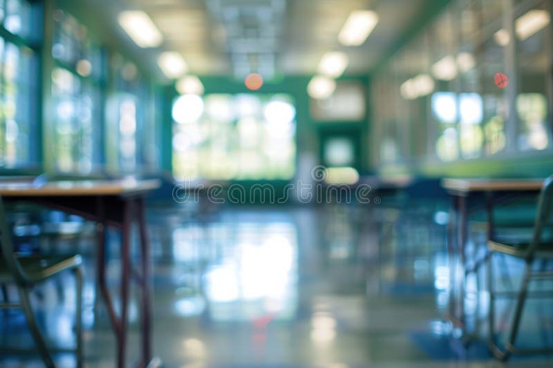 Blurred School Classroom Background, Soft Abstract Focus on Desks and ...