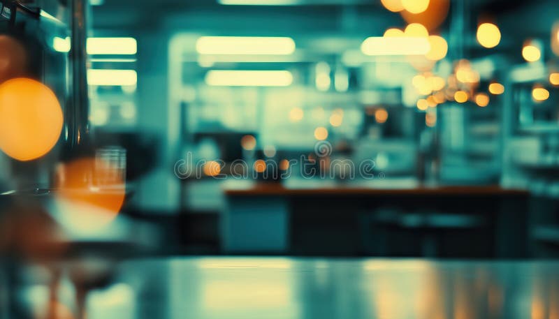 Blurred Science Lab Interior: Abstract, Defocused, and Luminous Working ...