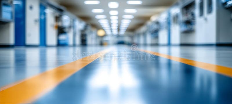 Blurred Science Lab Interior with Working Space and Perspective Floor ...