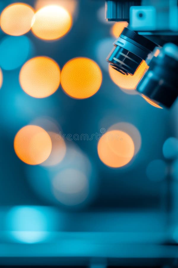 Blurred Science Laboratory Background with Microscope, Bokeh Lights ...