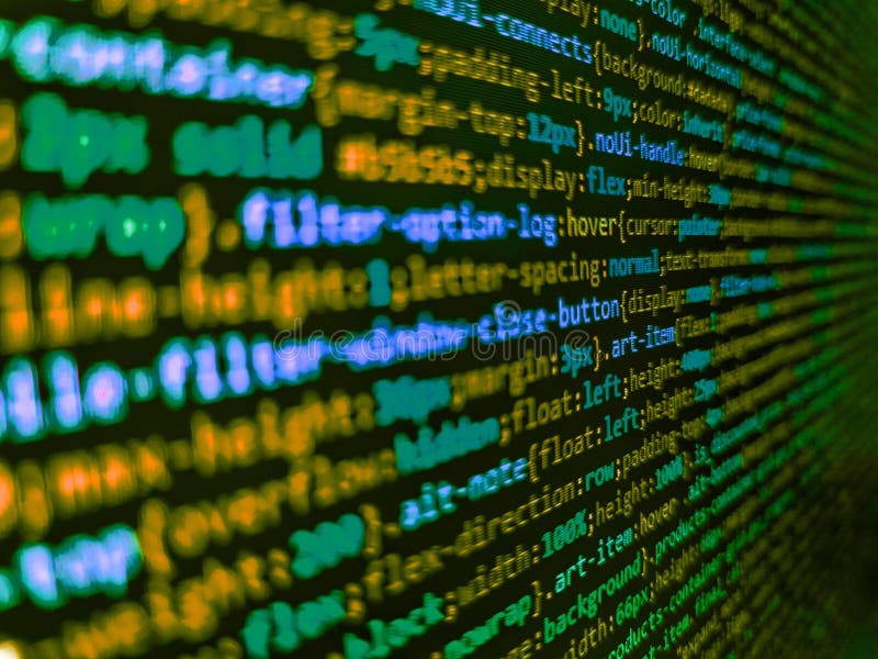 Blurred Screen with Selective Focus. Database Bits Access Stream ...