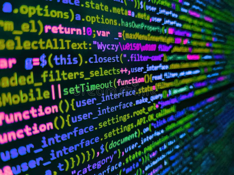 Blurred Screen with Selective Focus. Developer Working on Software ... Blurred Screen with Selective Focus. Developer Working on Software ...