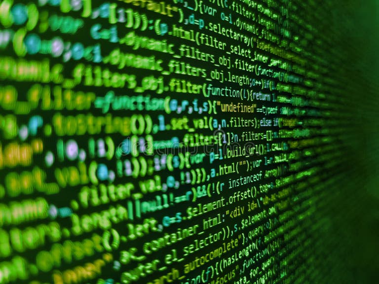 Blurred Screen with Selective Focus. Information Technology Website ...