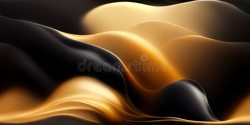 Blurred, Seamless Texture with a Gentle Flowing Flow of Black and Gold ...