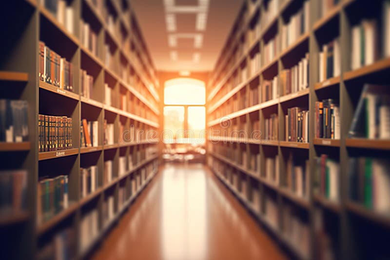 College Library, with Students Studying and Reading in the Quiet ...