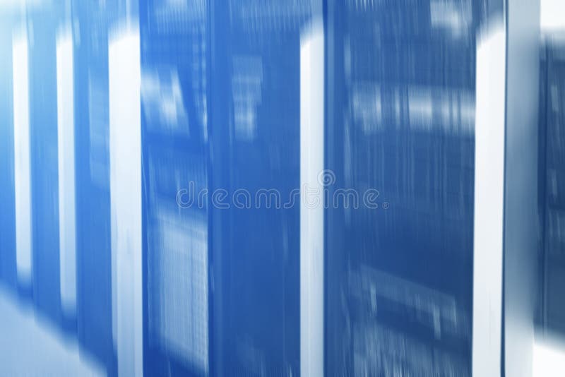 Blue Server Rack Blurred. Concept Technology Stock Image - Image of ...