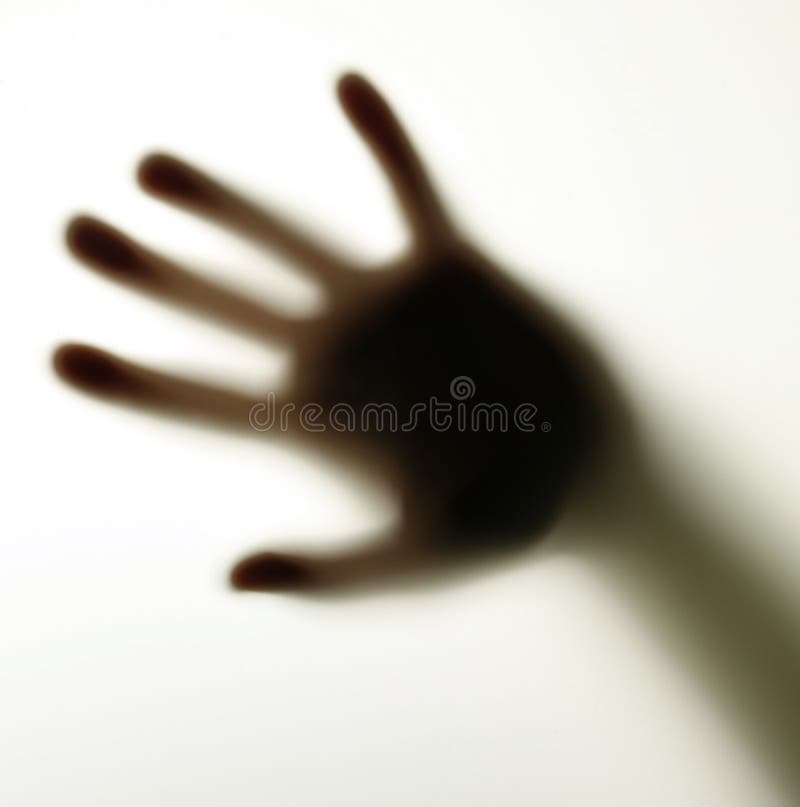 Blurred Shadow of Hand Behind Glass, Concept of Nightmare, Crazy People ...