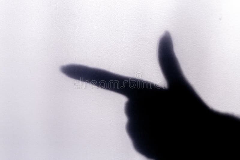 Blurred Shadow of the Middle Finger on the Painted Wall, Shadow of the ...