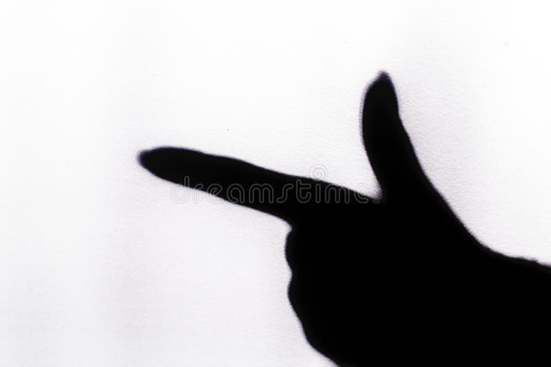 Blurred Shadow of the Middle Finger on the Painted Wall, Shadow of the ...