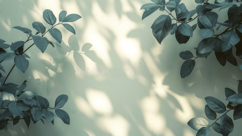 Blurred Shadow from Leaves Plants on the White Wall. Minimal Abstract ...