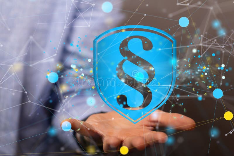 Blurred Shot of a Man Touching 3d Rendered Law S Sign Stock ...