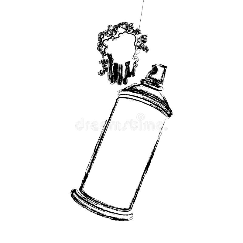 Blurred Side View Silhouette Aerosol Spray with Paint Splash Stock ...