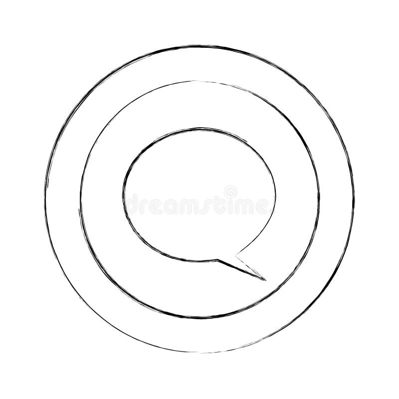 Blurred Silhouette Circular Shape Dialog Box Illustration Stock ...