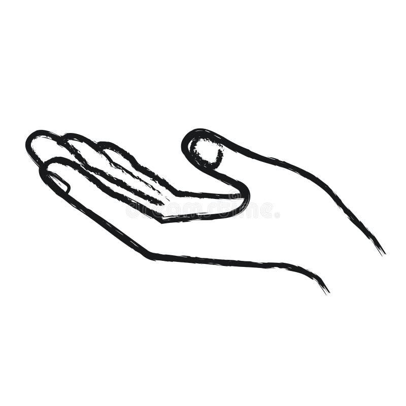 Blurred Silhouette Opened Hand of Symbol of Receiving Stock Vector ...