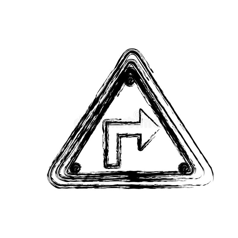 Blurred Silhouette Triangle Frame Turn Right Traffic Sign Stock ... Blurred Silhouette Triangle Frame Turn Right Traffic Sign Stock ...