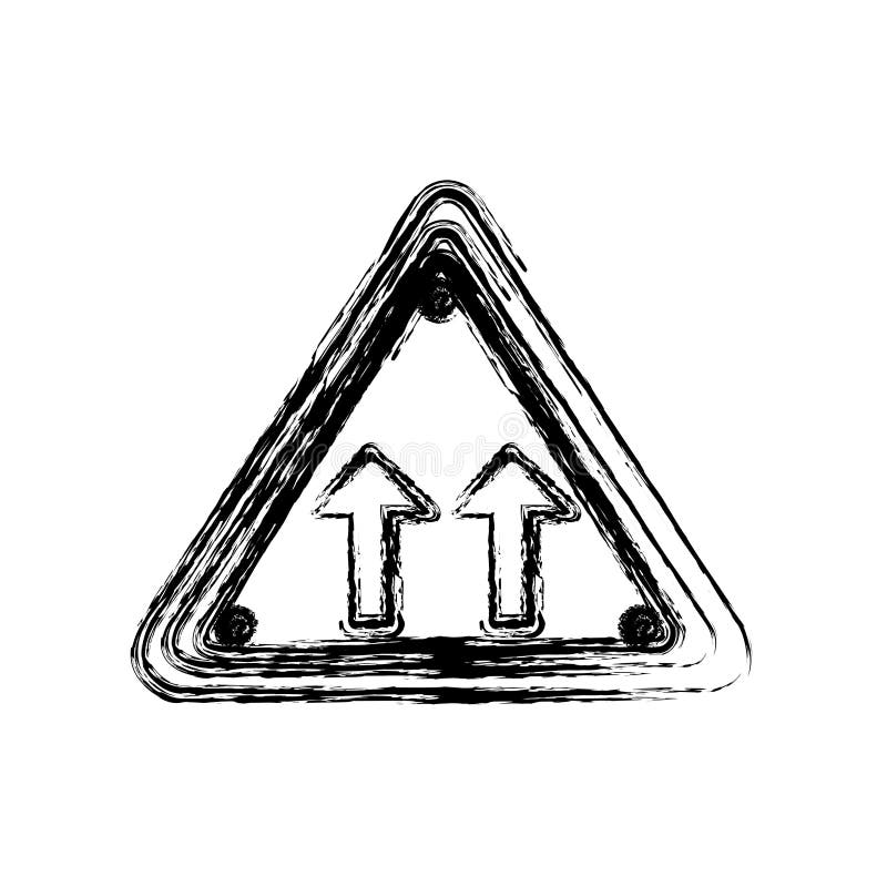 Blurred Silhouette Triangle Shape Frame Same Direction Arrow Road ...