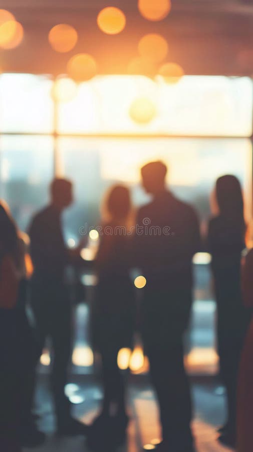 Blurred Silhouettes in a Corporate Networking Event Symbolizing Team ...