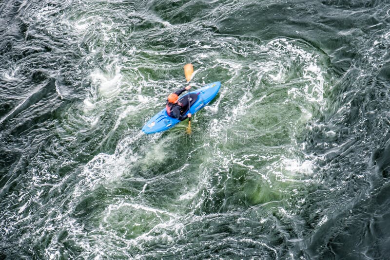 Blurred Slow Shutter Speed Shot of a Canoe Driver with Copy Space Stock ...